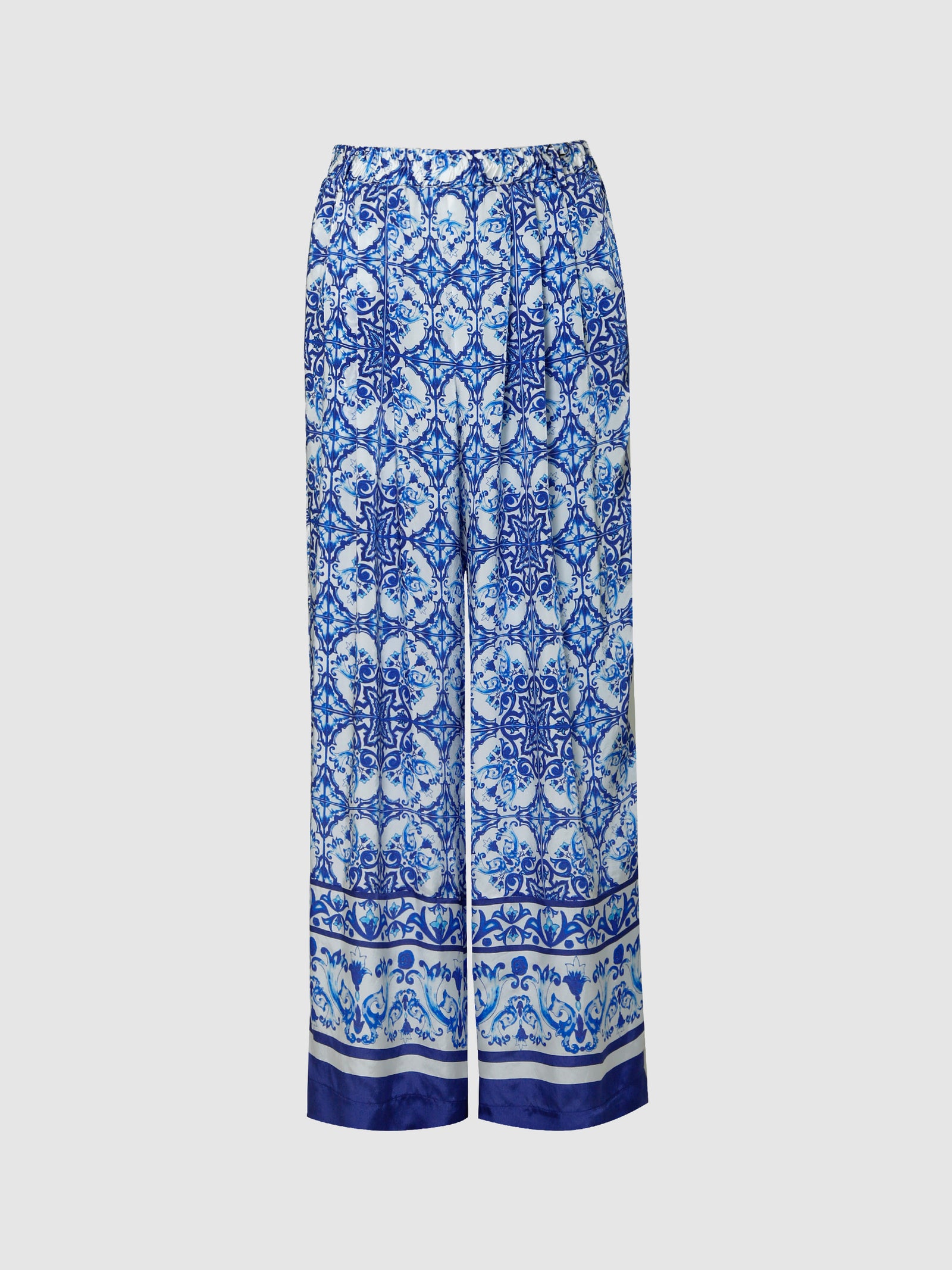 Karie Siniset Majolica-printti Housut - Andiata – Andiata