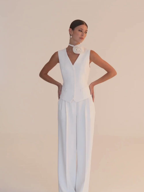 Roseann Chalk White Choker - Andiata – Andiata